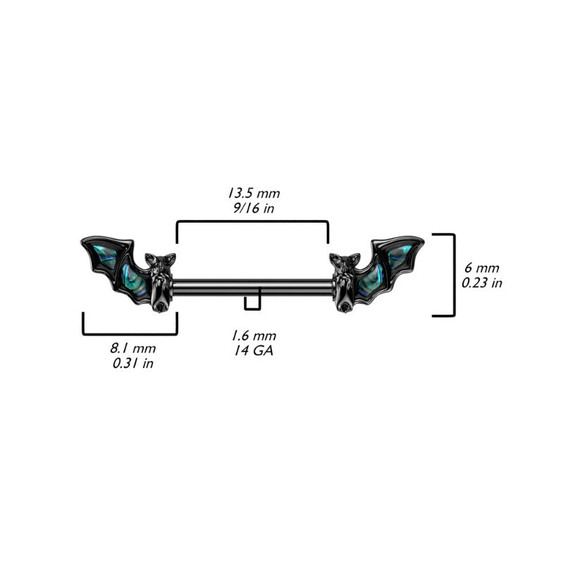 Nipple Barbell with Bat – Famous Rock Shop