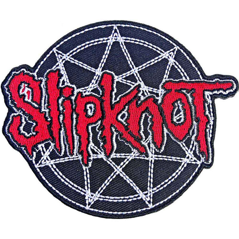 Slipknot Red Logo Over Nonogram Woven Patch – Famous Rock Shop