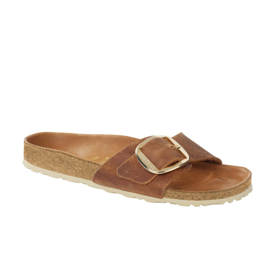 Birkenstock Madrid Big Buckle Natural Oiled Leather Cognac – Famous ...