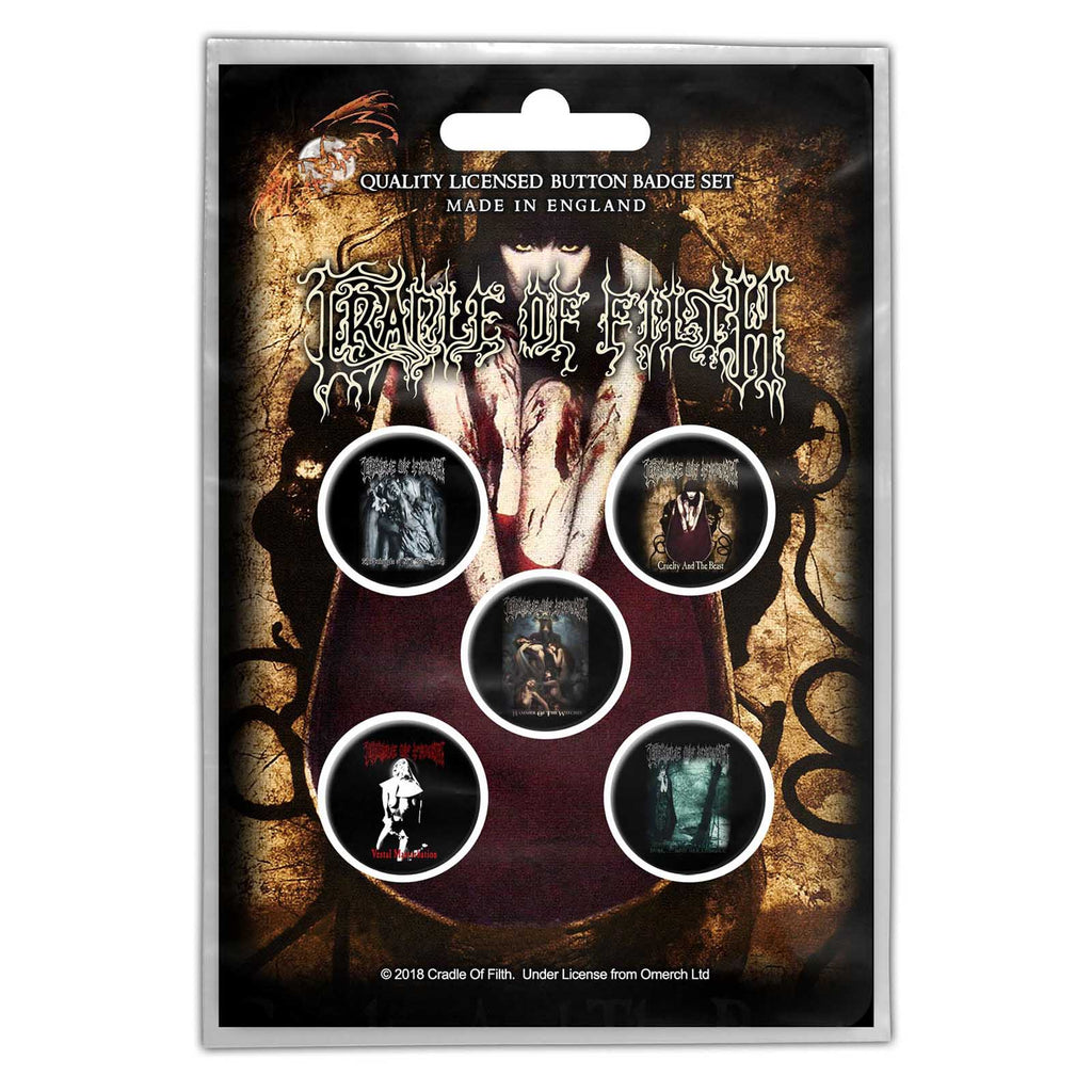 CRADLE OF FILTH BUTTON BADGE PACK – Famous Rock Shop