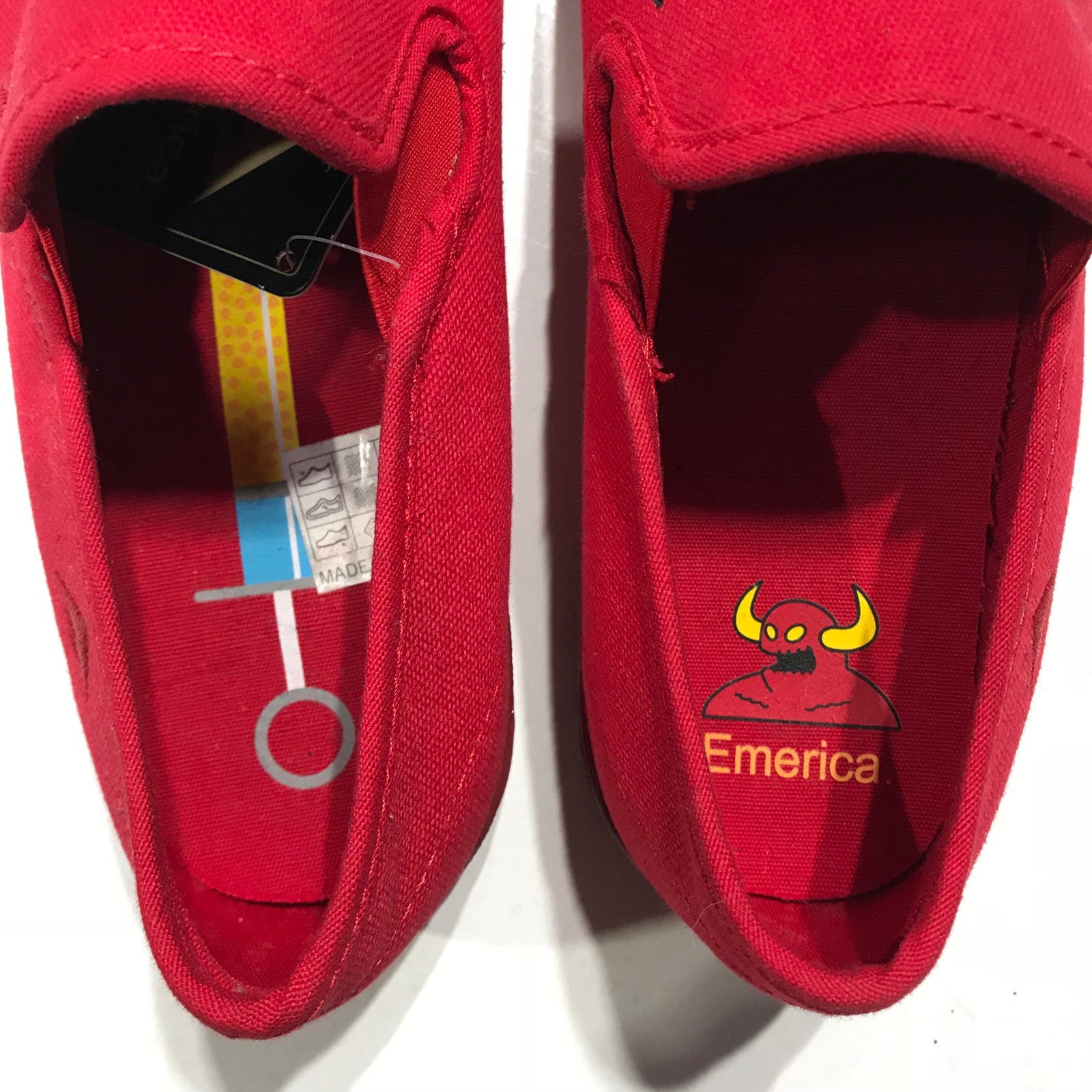 Emerica Skate Shoe The China Flat Toy Machine Collab Red Limited Editi ...