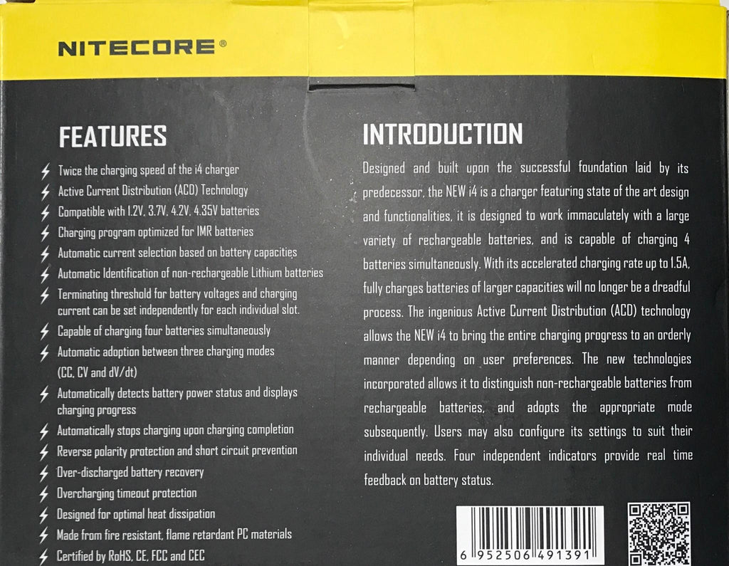 NITECORE i4 Intellicharger Battery Charger. – Famous Rock Shop