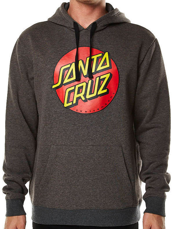 Santa Cruz Big Dot Pullover Hoodie Fleece Jumper Carbon Heather 1372 1 ...